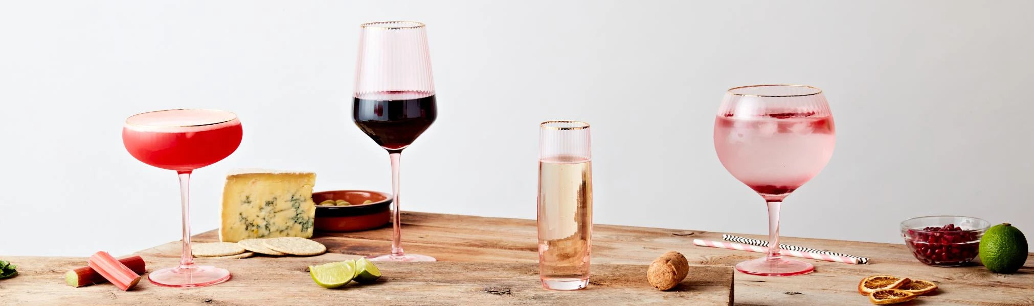 Pink Ribbed Drinking Glasses – Drinkind